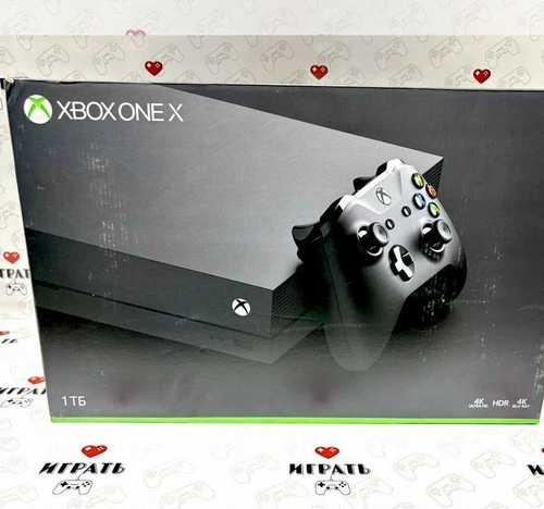 Xbox One X 1 Tb Полный комплект   1 год гарантии (resale)