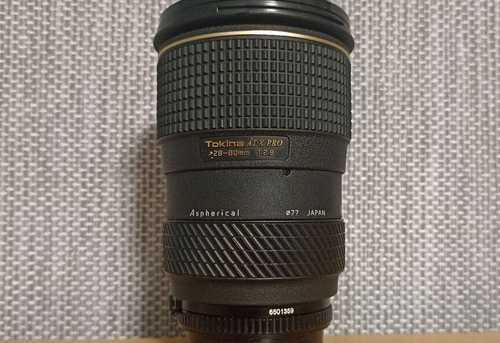 Объектив tokina 28-80mm f 2.8 atx pro для Nikon