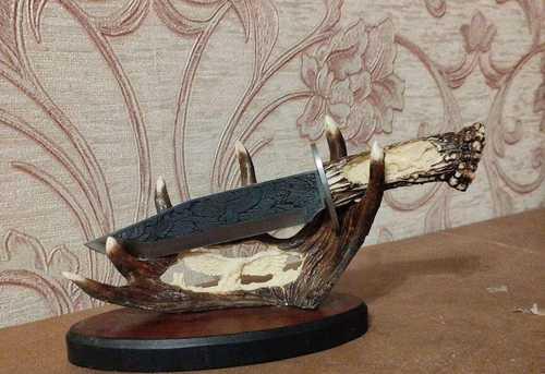 Нож сувенирный орел на подставке кость новый