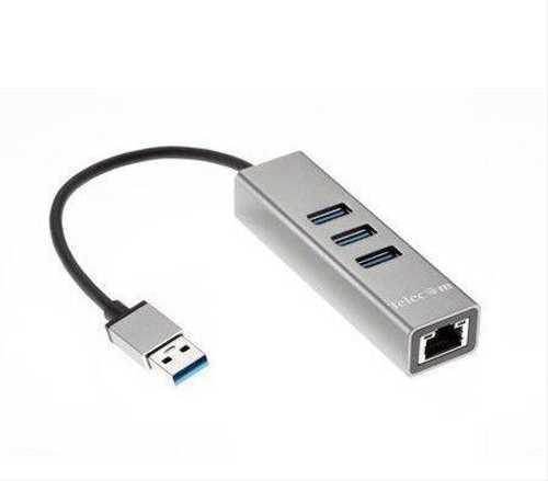 Telecom Переходник USB 3.0 -RJ-45 1000Mbps +3 USB3