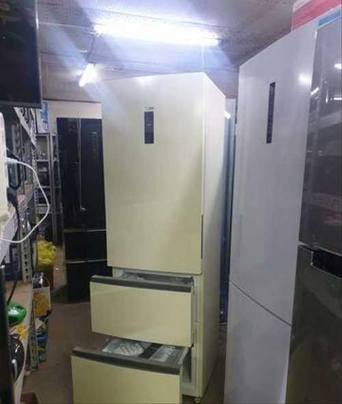 Новый холодильник Haier A2F635ccmv, бежевый