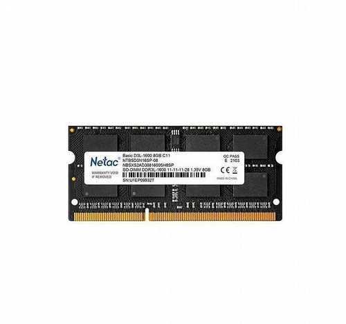 Память оперативная DDR3L SO-dimm 8Gb Netac 1600MHz