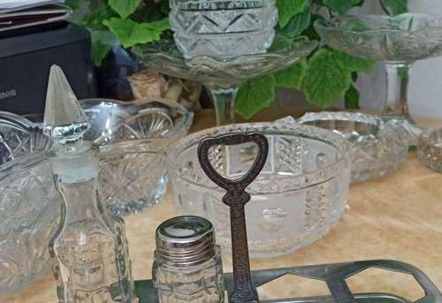 Советская посуда хрусталь стекло вазы салатники