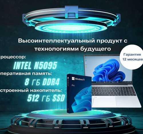 Мощный Ноутбук iMiRu N15, Intel N5095/SSD512