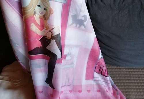 Розовый тюль Барби в детскую для девочек