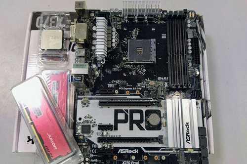 Комплект ASRock X370 Pro4 + R5 2600 + 32Gb(16Gb*2)