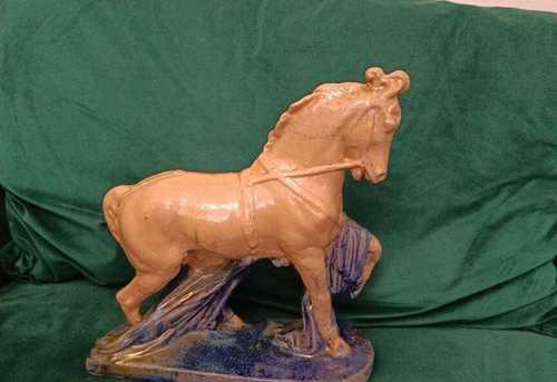 Конь лошадь статуэтка СССР гжель 40 е годы