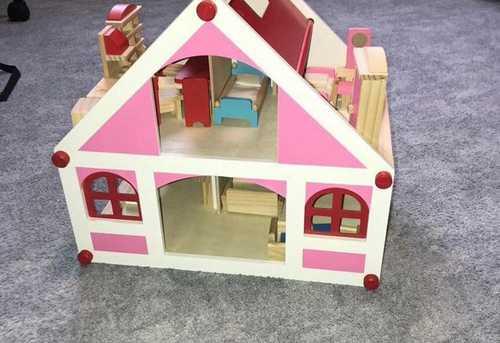 Кукольный домик деревянный С мебелью