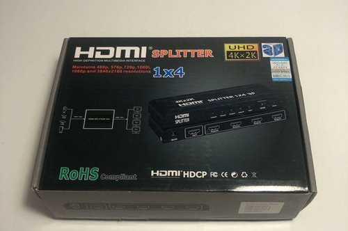 Hdmi Разветвитель 1x4 hdmi 2.0 (4кх2к, 3D