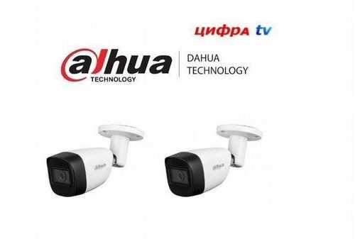 2 камеры видеонаблюдения PoC 5 Мп PoC Dahua DH-HAC