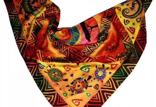 Подарок ручной работы шёлковый платок батик