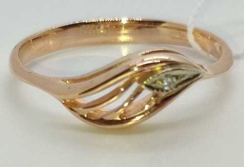 Золотое кольцо с бриллиантом 18,5 размер