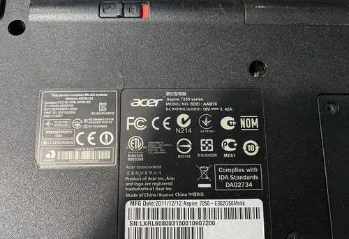 Acer aspire 7250 на запчасти