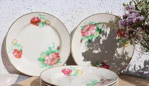 Набор столовой посуды фарфор зик с розами