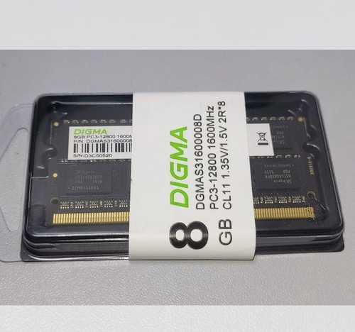 Память digma 8GB DDR3 SO-dimm Новая