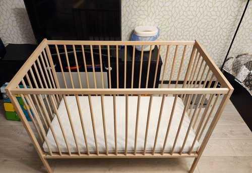Кроватка детская икеа Сниглар с матрасом и аксесс