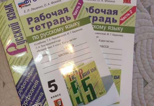 Комплект рабочих тетрадей по русскому языку 5 кл