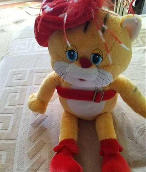 Кот в сапогах говорящий и мурчащий- мягкая игрушка