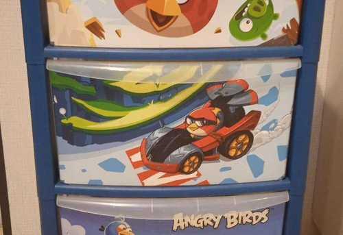 Шкаф для игрушек детям,комод Angry Birds