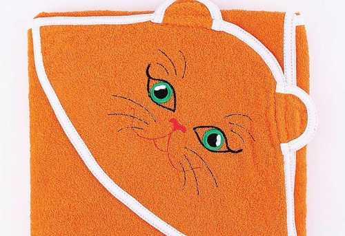 Полотенце уголок киска, размер 90*90, цвет оранжев