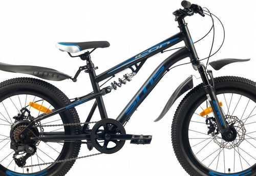 Велосипед sitis icon 20" (2023) Black-Blue Ros702