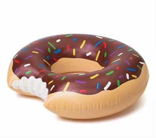Надувной круг в виде Пончика 90см Шоколадный