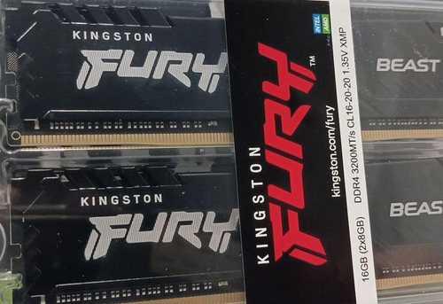 Оперативная Kingston Fury Beast 2*8Gb DDR4 3200