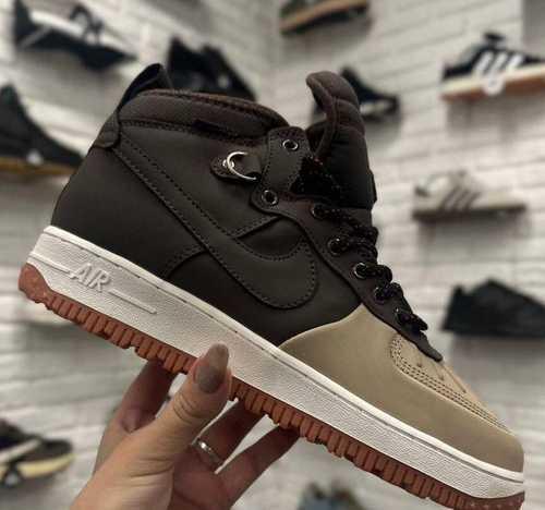 Кроссовки Nike Air Force 1 duckboot Coffee зимние