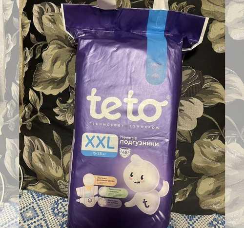 Подгузники teto xxl (15-28кг) 48 штук