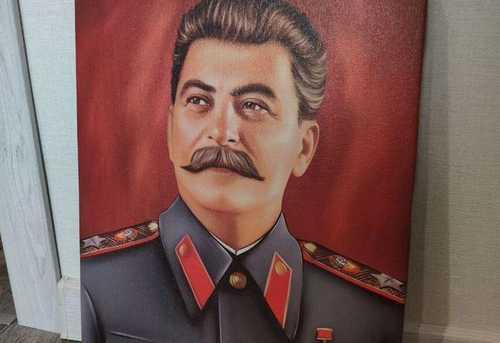 Портрет Сталина на холсте