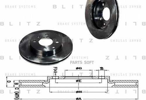 Blitz BS0108 Диск тормозной вентилируемый перед