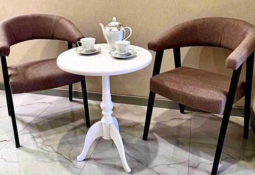 Кофейный столик белый, дерево, ручная работа