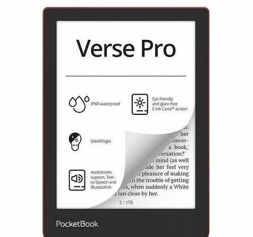 Электронная книга PocketBook 634 Verse Pro (PB634-3-WW), красный