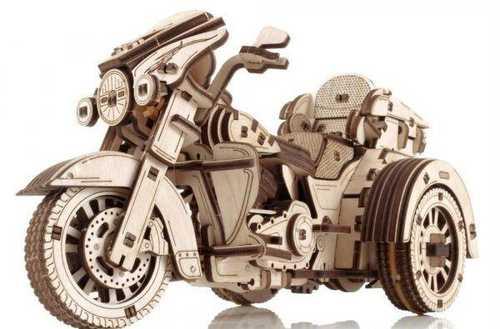 Мотоцикл Трайк Сборная модель деревянная EWA