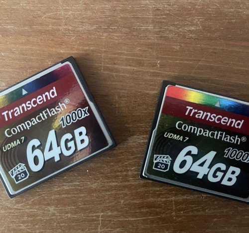 Карта памяти Compact flash CF Transcend 64GB 1000x