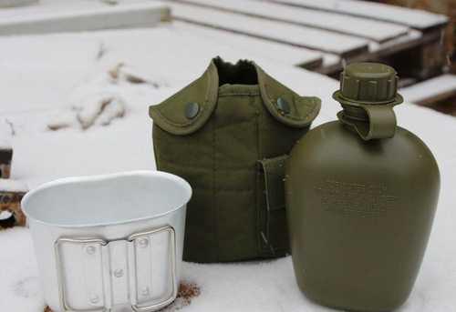 Фляга 1 л с кружкой, olive