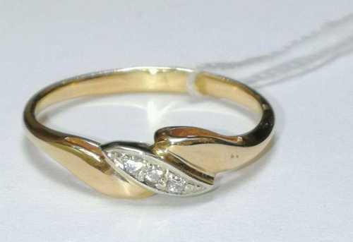 Золотое кольцо с фианитами р 17,0 (12150)