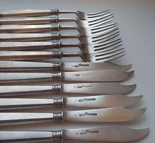 Вилки ножи серебро 84 Морозов