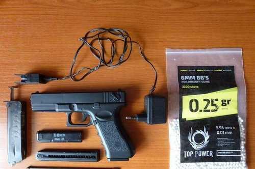 Пистолет Glock 18 страйкбольный cyma CM030