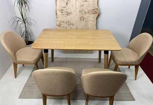Раздвижной деревянный стол "Aktrisa" Дуб 120+40см