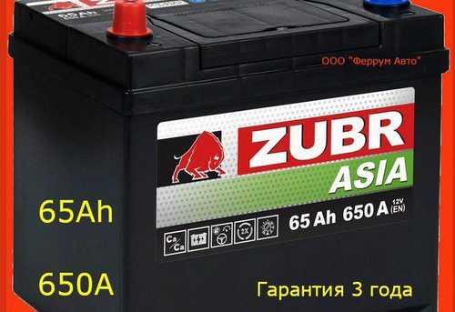 Аккумулятор zubr Premium Asia 12V 65 Ah обратная +