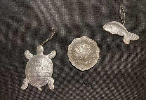 Набор: ракушка, черепаха и рыбка. Картонаж СССР