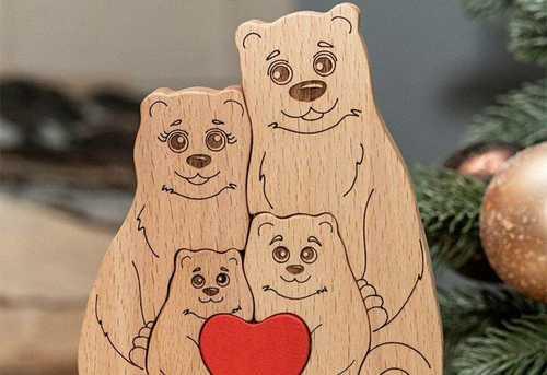 Семья медведей с 2 детьми