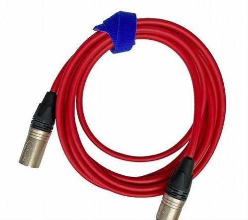 Кабель микрофонный GS-PRO xlr3f-xlr3m (red) 2 метр