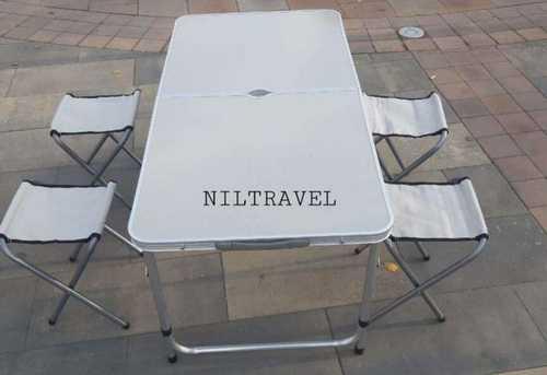 Туристический стол со стульями 120х60