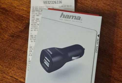 Автомобильное зарядное устройство hama 2xUSB, 2.4A