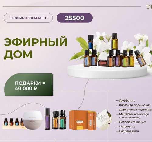 Эфирный дом doterra мандарин Утешение садовая мята