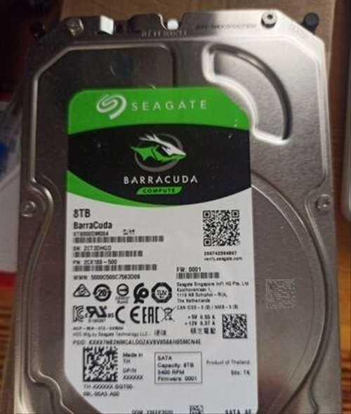 HDD 8Tb Seagate Barracuda (пробег 370 дней)
