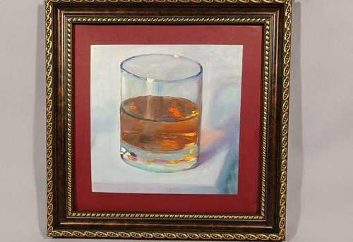 Картина маслом подарок к 23 февраля стакан виски
