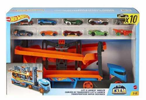 Hot wheels крутой спуск + 10 машинок